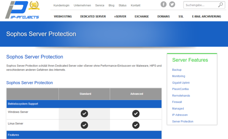 Sophos Server Protection bei IP-Projects